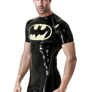 Playera de súper héroe Batman de látex goma natural fetish cosplay para ...